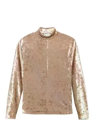 FORTE_FORTE Velvet Finish Top - Brown