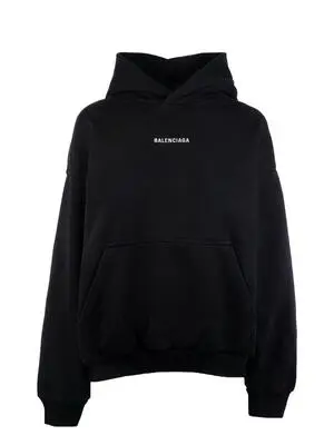 Balenciaga Logo-print Hoodie - Black