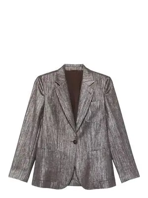Brunello Cucinelli Metallic Single-breasted Blazer - Brown