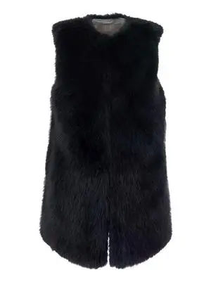 Herno Faux-fur Sleeveless Vest - Black