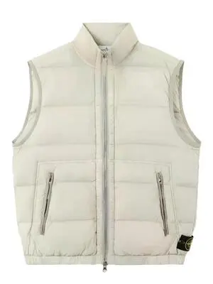 Stone Island Quilted Zip-front Gilet - White