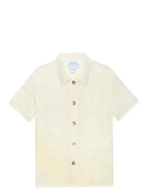 Calle Del Mar Grid-pattern Short-sleeve Shirt - White