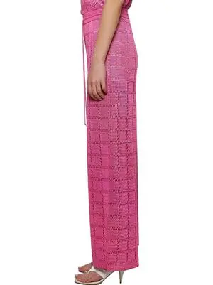 Calle Del Mar Grid-pattern Trousers - Pink