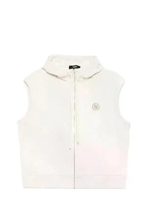 Fendi Sleeveless Zip-up Hoodie - Neutrals