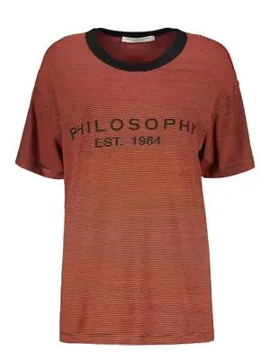 Philosophy Di Lorenzo Serafini Striped T-shirt - Brown