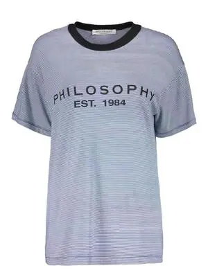 Philosophy Di Lorenzo Serafini Striped T-shirt - Blue