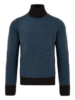 DRUMOHR Patterned Sweater - Azzurro/moro