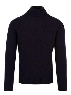 DRUMOHR Drumohr Turtleneck Sweater 785 Blu Notte