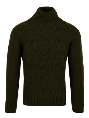 DRUMOHR Turtleneck Knit Sweater - 477 Verde Militare