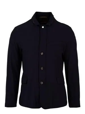 MOORER Button Detailed Jacket - Blue