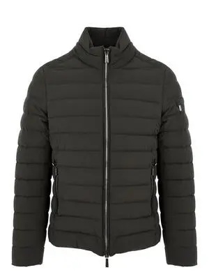 MOORER Padded Zip Up Coat - Bosco