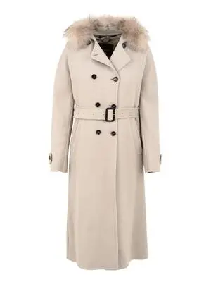 MOORER Belted Coat - Mandorla