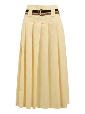 DRUMOHR Pleated Midi Skirt - Yellow