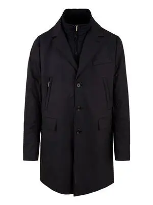 MOORER Tailored Overcoat - Blue