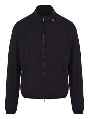 MOORER Band Collar Jacket - Blue