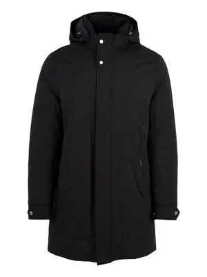 MOORER Coat With Zipper And Snap Button Closure - Dark Blu