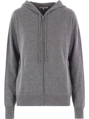 THE ROW Drawstring-hood Zip-front Cardigan - Grey