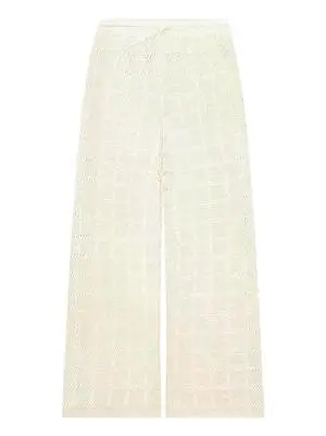 Calle Del Mar Grid-pattern Knit Trousers - White