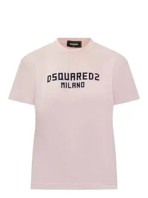 Dsquared2 Logo-Embroidered T-Shirt Pink
