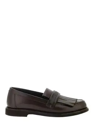 Brunello Cucinelli Monili-chain Loafers - Brown
