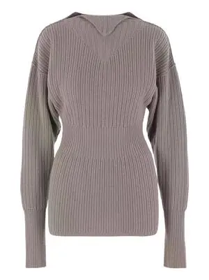 Rick Owens Ribbed Wool Sweater - Neutrals