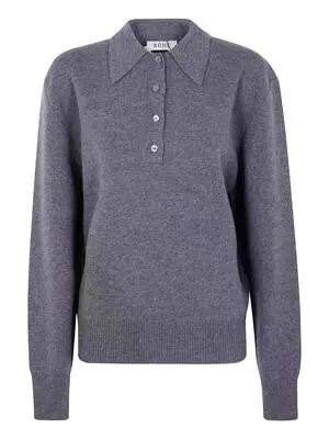 RÓHE Compact Polo Sweater - Grey