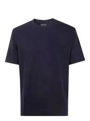 Emporio Armani Textured Cotton T-shirt - Blue