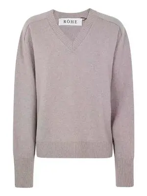 RÓHE Wool Jumper With Sleeve Wrap - Neutrals