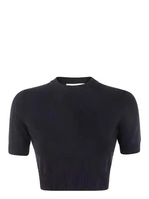 Sportmax Short-sleeve Crop Top - Black