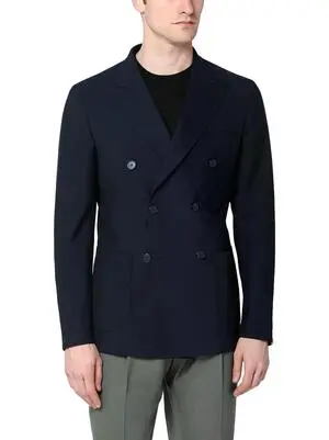SANTANIELLO Double-breasted Blazer - Blue