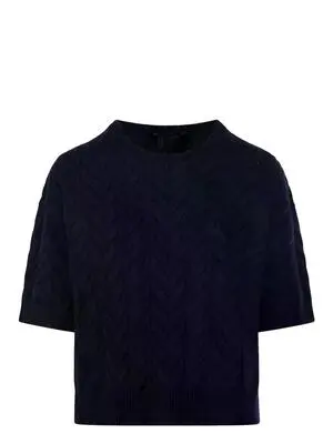 Max Mara Cable-knit Short-sleeve Jumper - Blue