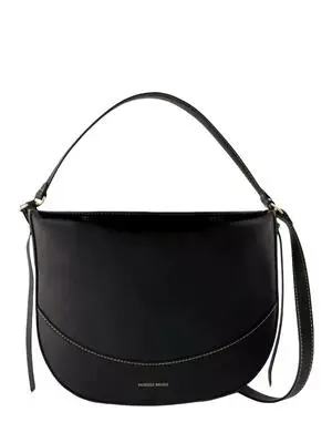 Vanessa Bruno Large Leather Curved Shoulder Bag - Black