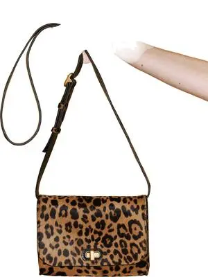 ME+EM Printed Crossbody Bag Leopard Print
