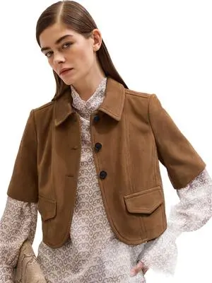 ME+EM Short Sleeve Jacket - Tan
