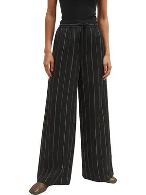 ME+EM Fluid Stripe Track Pant - Black/stone