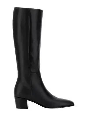 GIANVITO ROSSI 50mm Lyell Leather Block-Heel Boots
