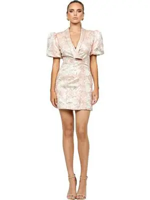 BARIANO Nyla Puff Sleeve Mini Dress - Blush