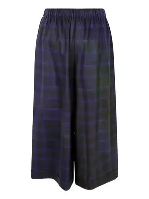 DANIELA GREGIS Tartan Cropped Trousers - Blue