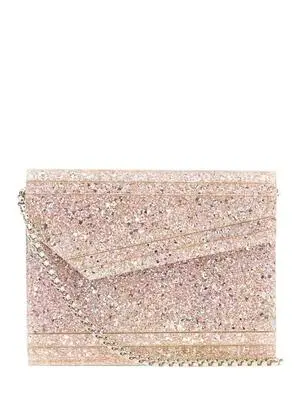 JIMMY CHOO Glitter Panelled Clutch - Pink