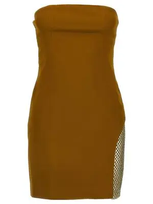 ATTICO Cady Mini Dress With Rhinestone Detail