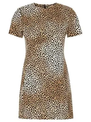 Michael Kors Mini Leopard Print Dress - Brown