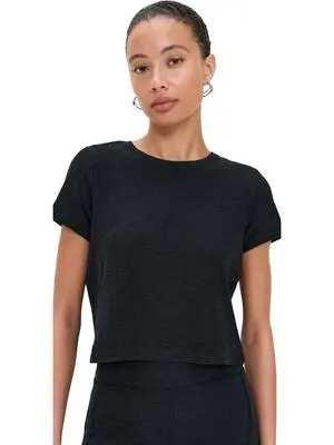 Beyond Yoga Featherweight Supreme Cropped Tee - Darkest Night