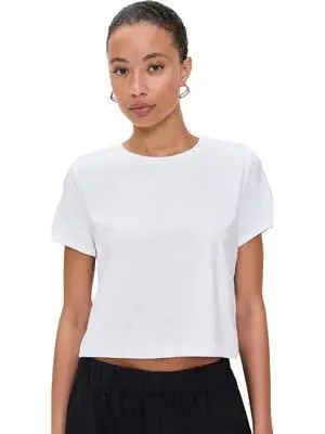 Beyond Yoga Featherweight Supreme Cropped Tee - White