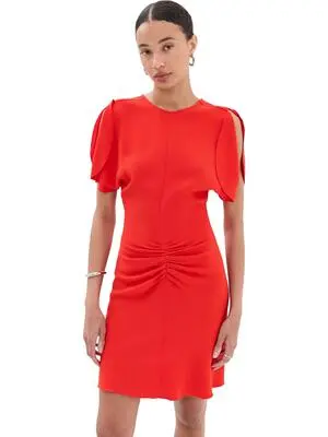 Victoria Beckham Gathered Waist Mini Dress - Red