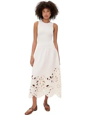 Ulla Johnson Rosaline Sleeveless Knit Midi Dress - Cowrie