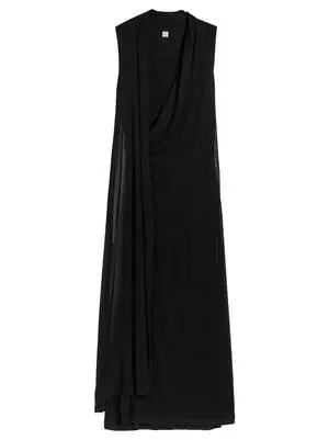 TOTÊME Scarf-effect Mesh Maxi Dress - Black