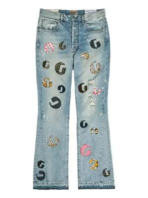 GALLERY DEPT. Time La Flare Patchwork Jeans - Indigo
