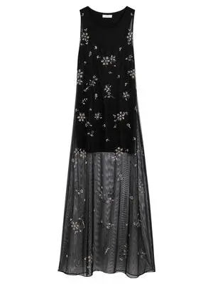 PACO RABANNE Bead-Embellished Tulle Maxi Dress