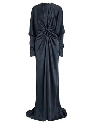 Stella McCartney Twist Satin Maxi Gown Black