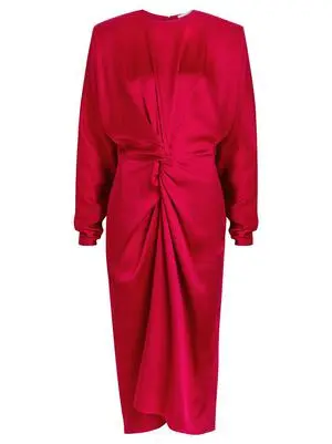 Stella McCartney Twisted Satin Midi Dress - Red